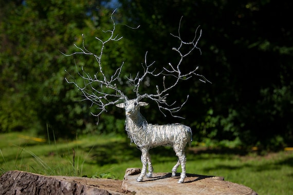 Deer Sculpture Deer Decor Home Gift Wire Art Christmas - Etsy