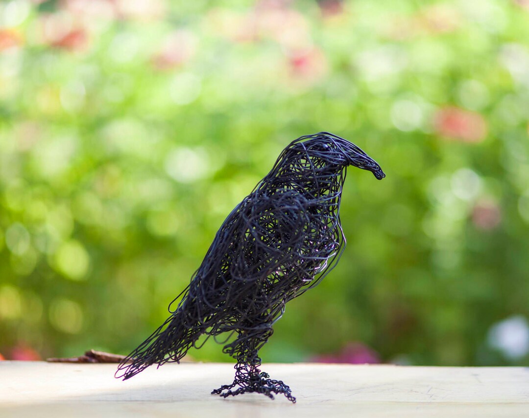 Bird Home Decor Crow Art Wire Bird Animal Gift Bird Lover - Etsy