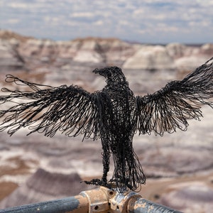 Crow Sculpture, Raven Sculpture, Wire Animal, Bird Figurine, Wire ...