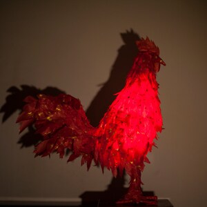 Art Deco Lamp, Rooster Gift, Table Lamp, Shabby Chic Lamp, Rustic Home ...