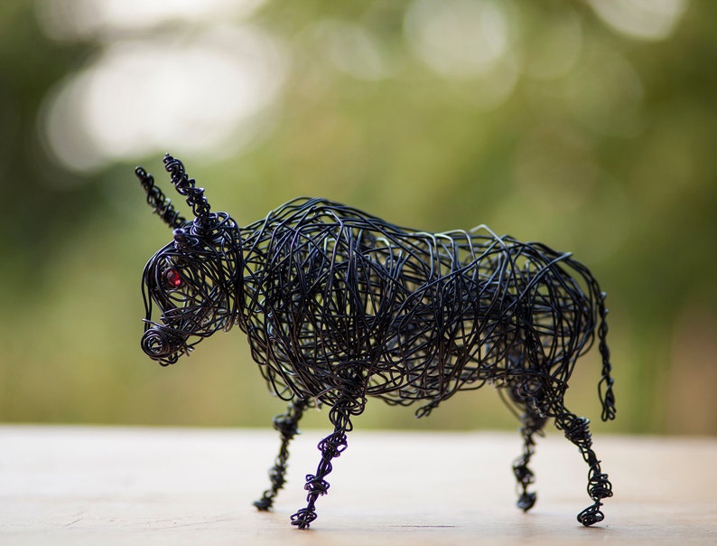 Bull Figurine, Taurus Gift, Stay Strong Gift, Bull Wire Art, Wire ...