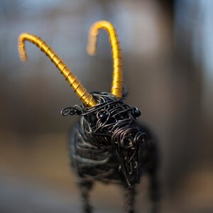 Capricorn Gift, Zodiac Art, Animal Art Sculpture, Metal Wire Figurine ...