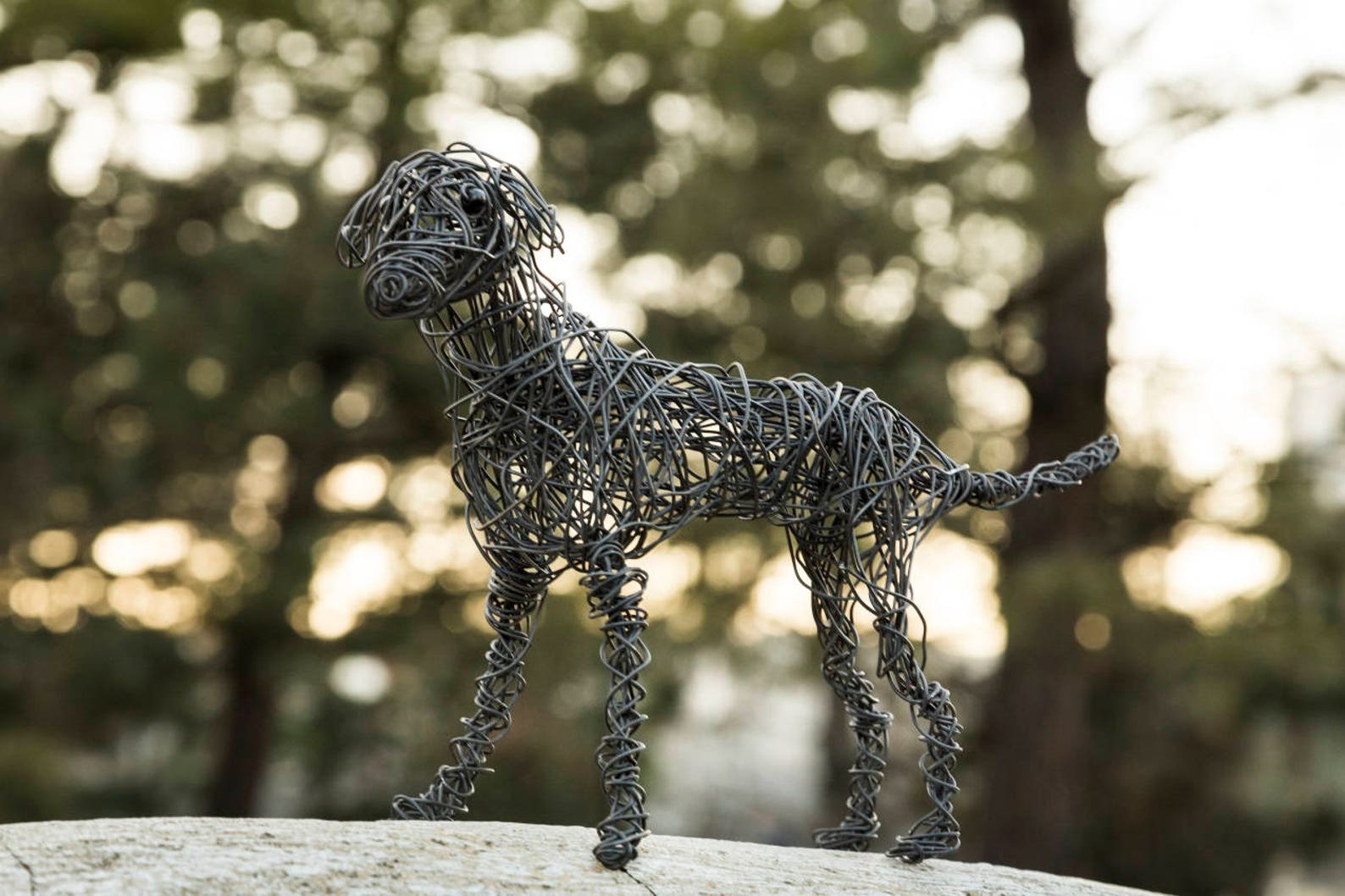 Dog Sculpture, Dog Ornament, Wired Metal Art, Dog Figurine, Metal Dog ...