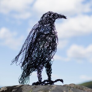 Crow Figurine, Crow Sculpture, Wire Animal, Big Bird Figurine, Wire ...