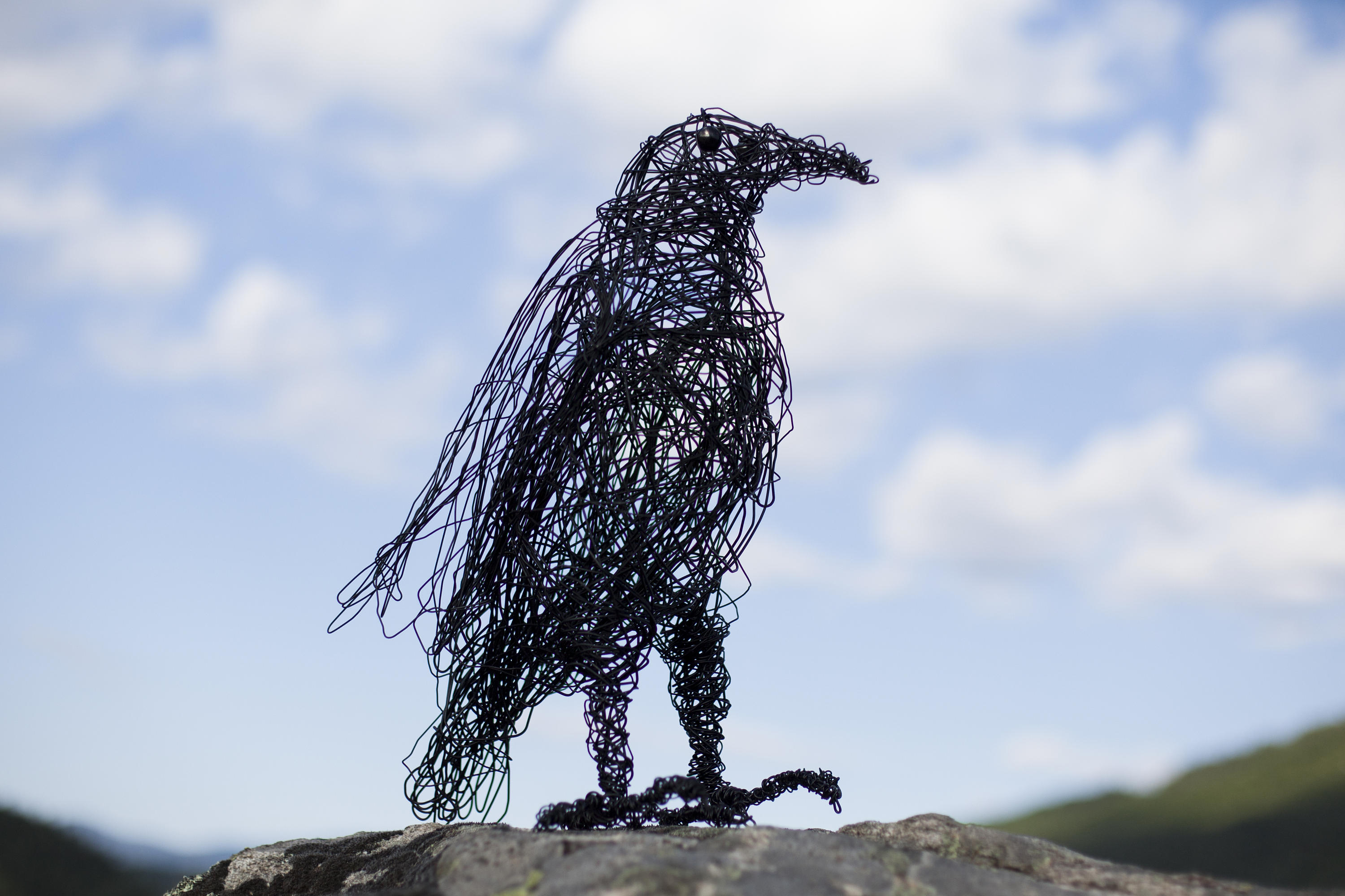 Crow Figurine, Crow Sculpture, Wire Animal, Big Bird Figurine, Wire ...