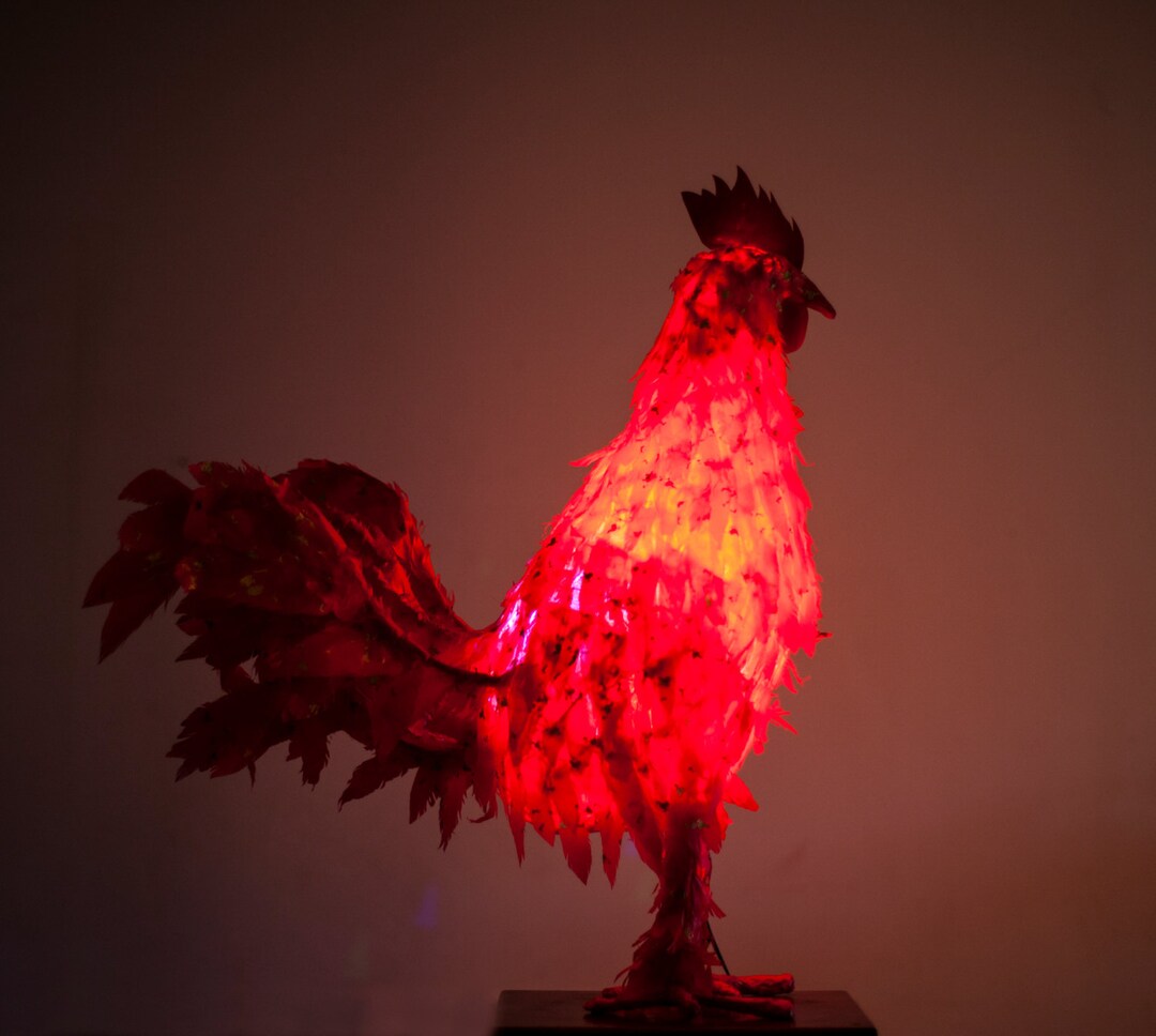 Art Deco Lamp, Rooster Gift, Table Lamp, Shabby Chic Lamp, Rustic Home ...