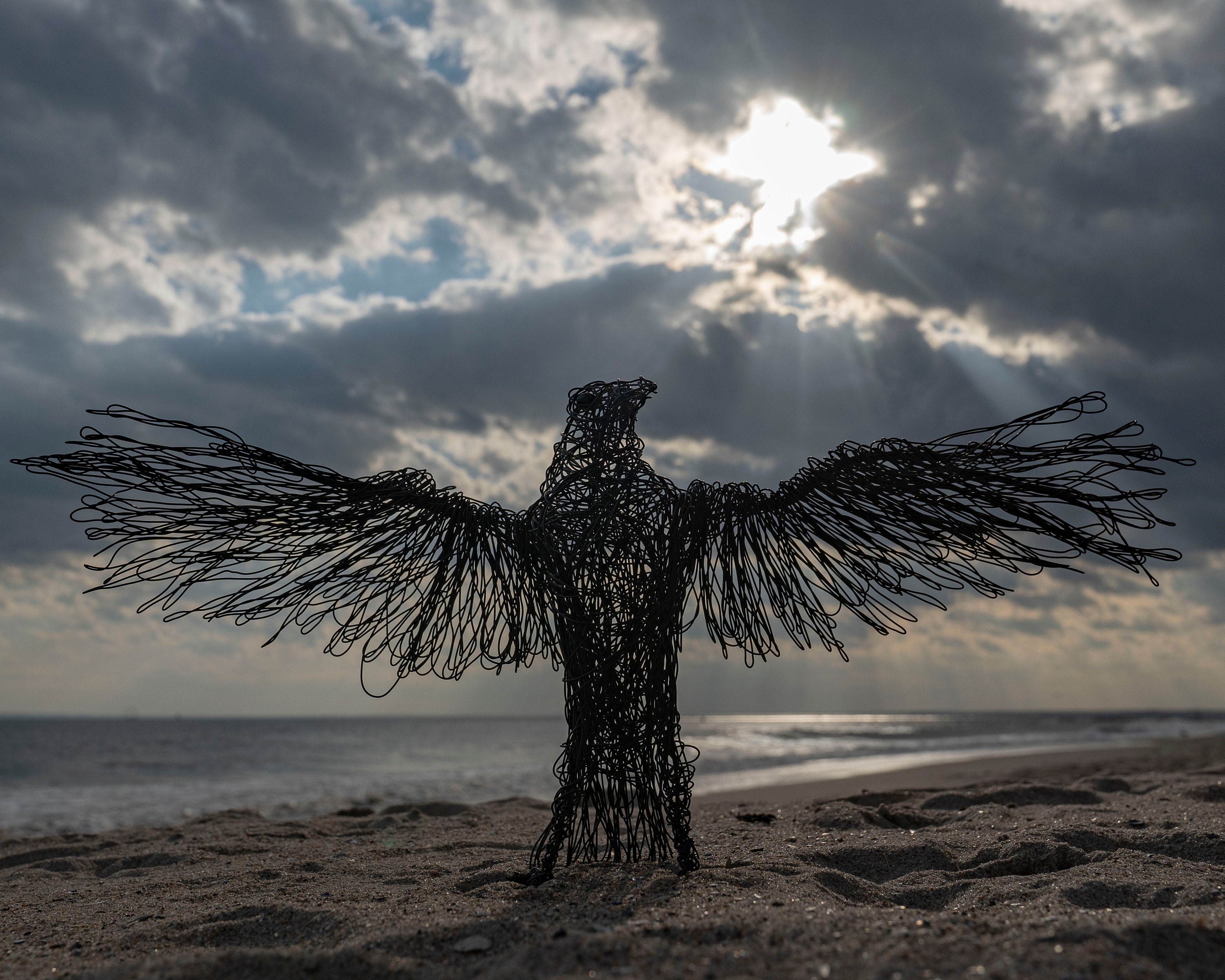 Crow Sculpture Raven Sculpture Wire Animal Bird Figurine - Etsy