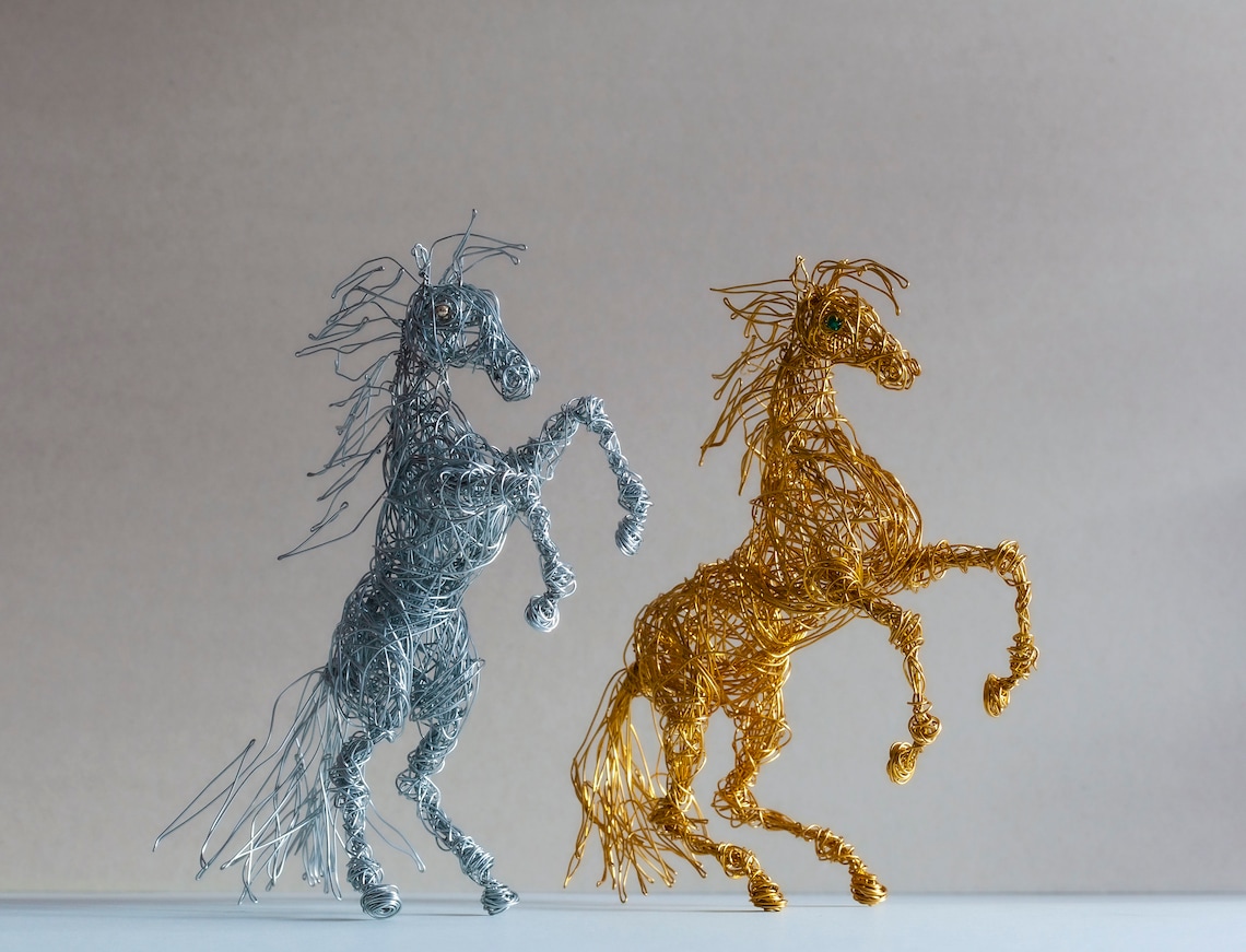 Wire Horse Horse Sculpture Silver Horse Gift Idea Horse - Etsy