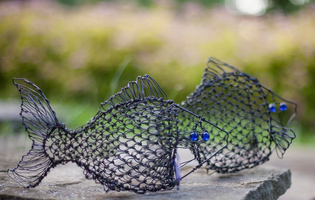 Fish Sclulpture, Wire Fish, Zodiac Decor, Wire Art, Fisherman Gift, Set ...