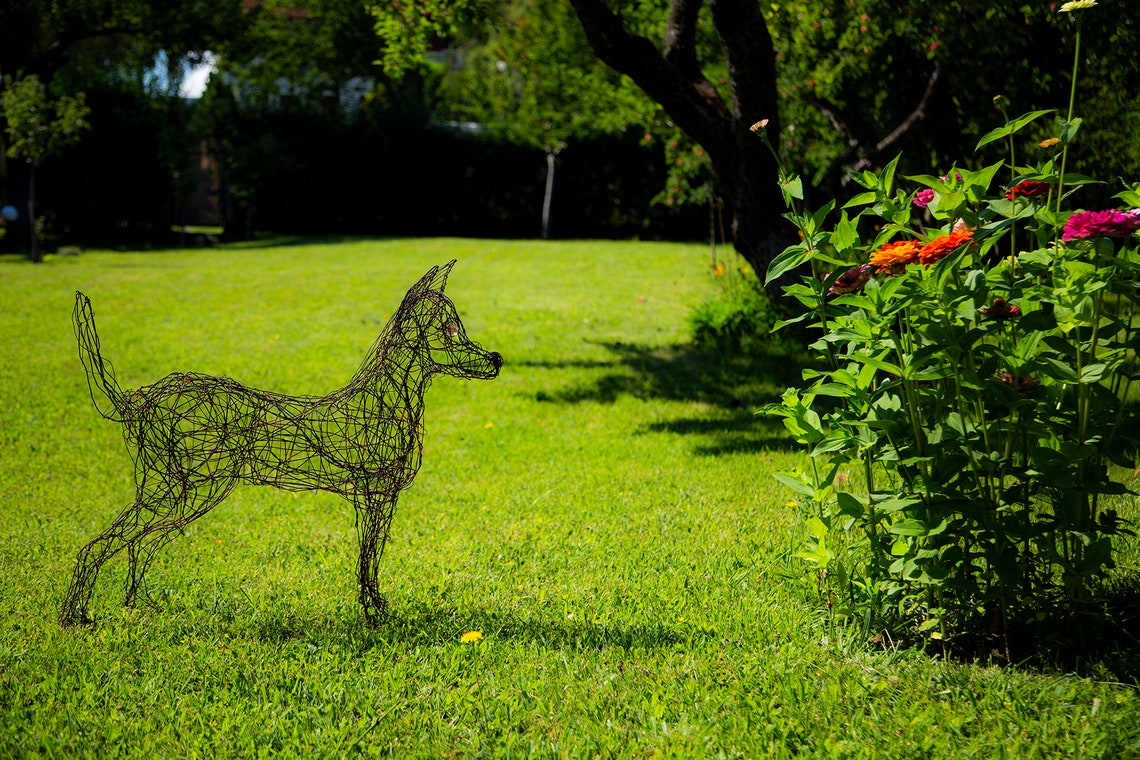 Dog Sculpture, Wire Art, Holiday Gift, Dog Art, Wire Animal Gift ...