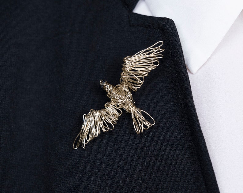 Dove Wire Brooch Dove Pin Pigeon Brooch Pigeon Pin Bird - Etsy