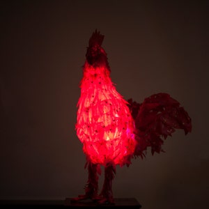 Art Deco Lamp, Rooster Gift, Table Lamp, Shabby Chic Lamp, Rustic Home ...