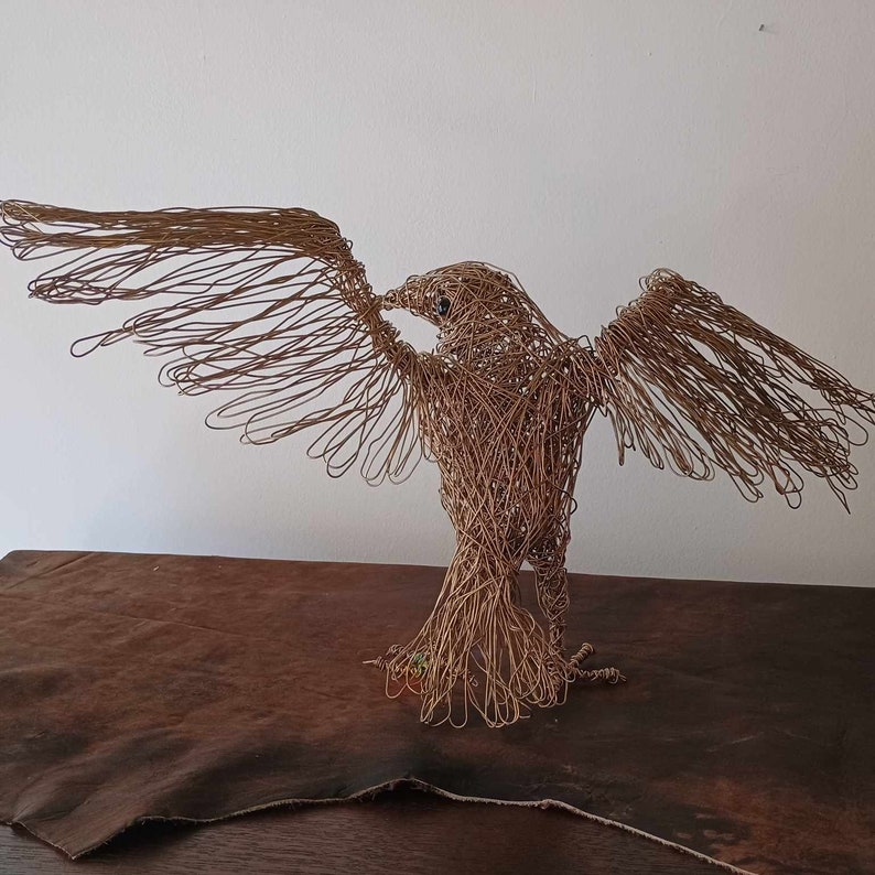 Crow Sculpture, Raven Sculpture, Wire Animal, Bird Figurine, Wire ...