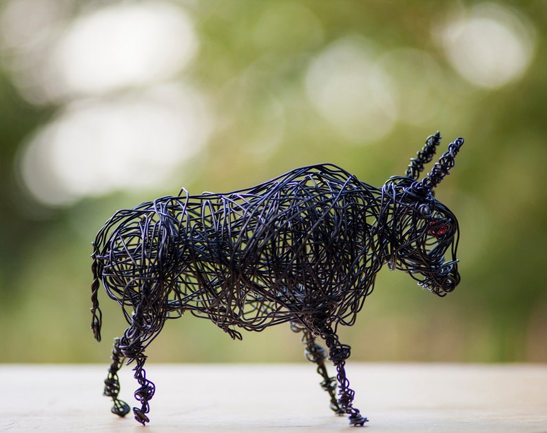 Bull Figurine, Taurus Gift, Stay Strong Gift, Bull Wire Art, Wire ...