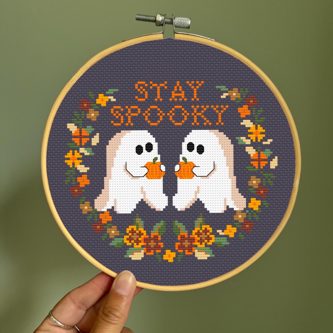 Stay Spooky Cross Stitch Pattern: Halloween DIY Decor (PDF Download) - Etsy