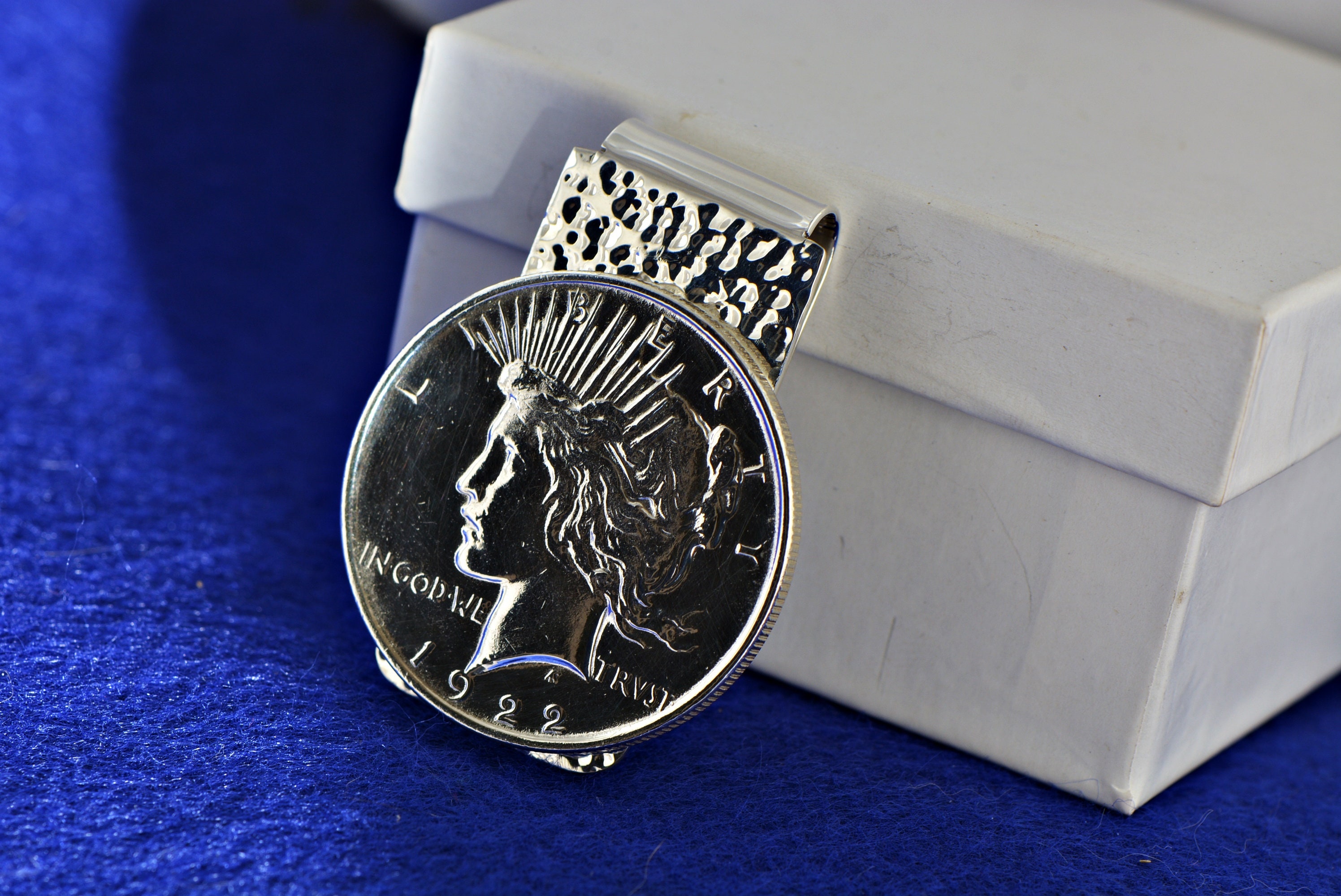 Peace Silver Dollar Hammered Texture Hinged Coin Sterling - Etsy