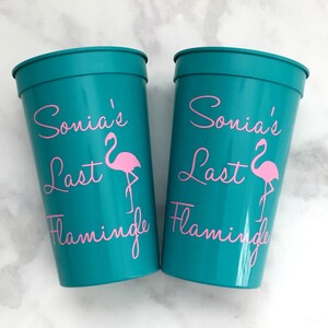Last Flamingle Bachelorette Party Cups, 22oz Flamingo Themed ...