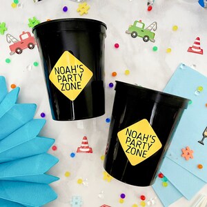 Construction Party Cups, Personalized Construction Themed Party Cups ...