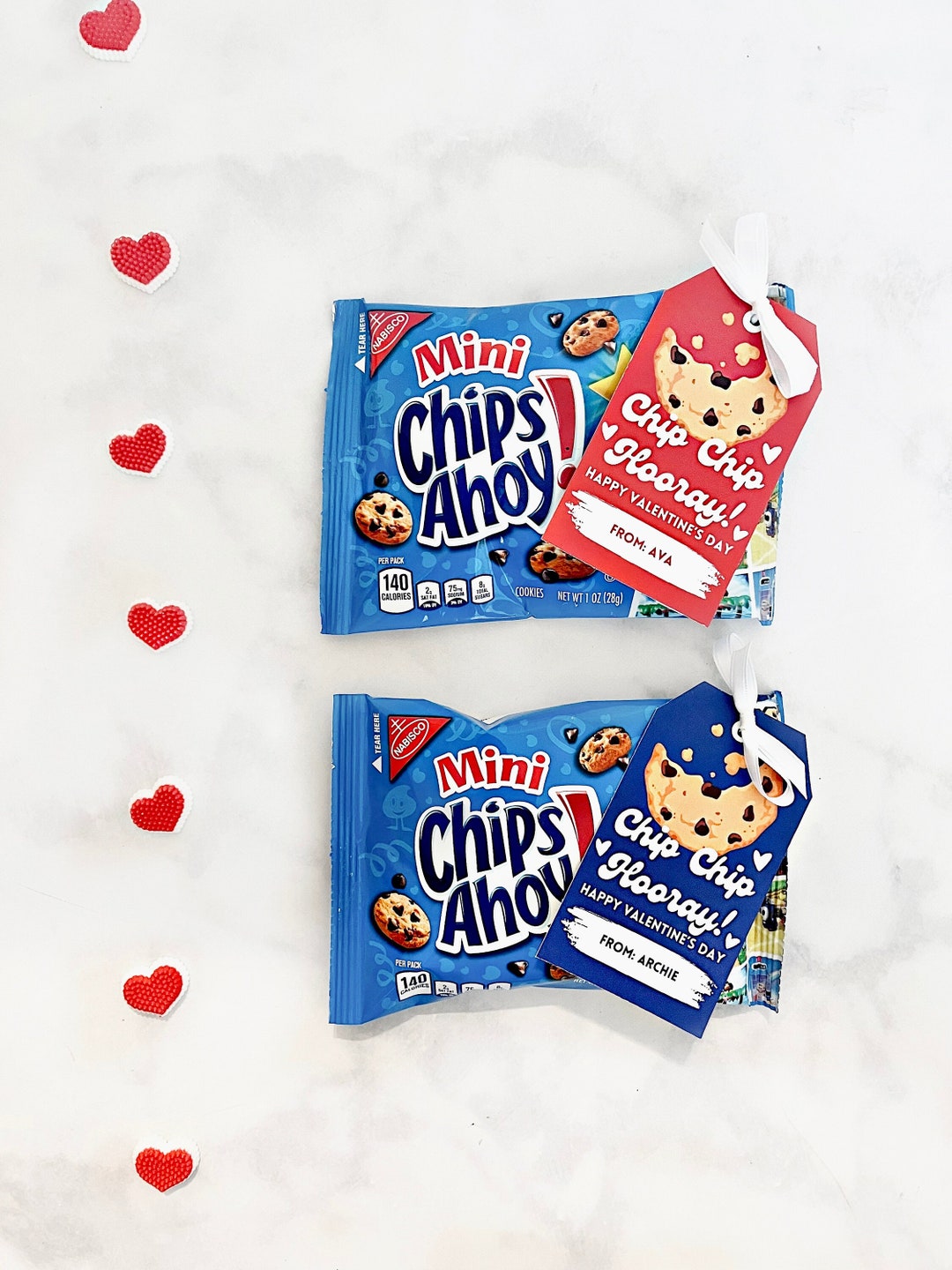 Printable Cookie Valentine Tags, Chip Chip Hooray Valentines, Cookie ...