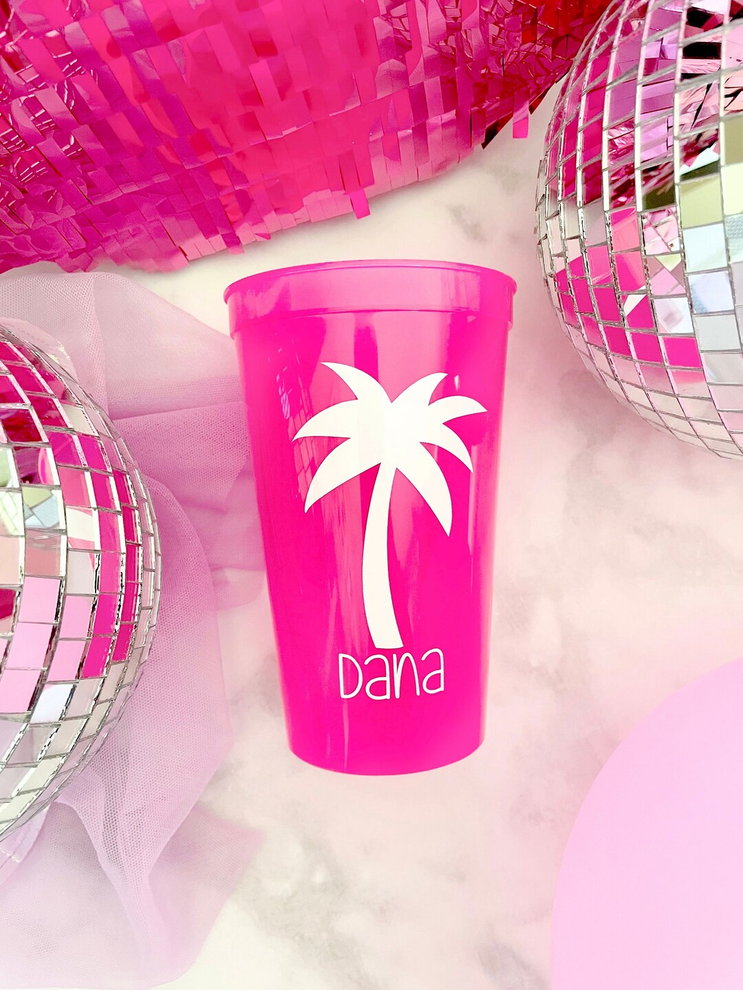Personalized Palm Tree Stadium Cups, 22oz, Palm Tree Cups, Personalized ...