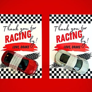 Car Birthday Party Favors, Printable Party Favor Tags, Thanks for ...