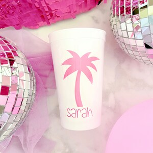 Personalized Palm Tree Stadium Cups, 22oz, Palm Tree Cups, Personalized ...