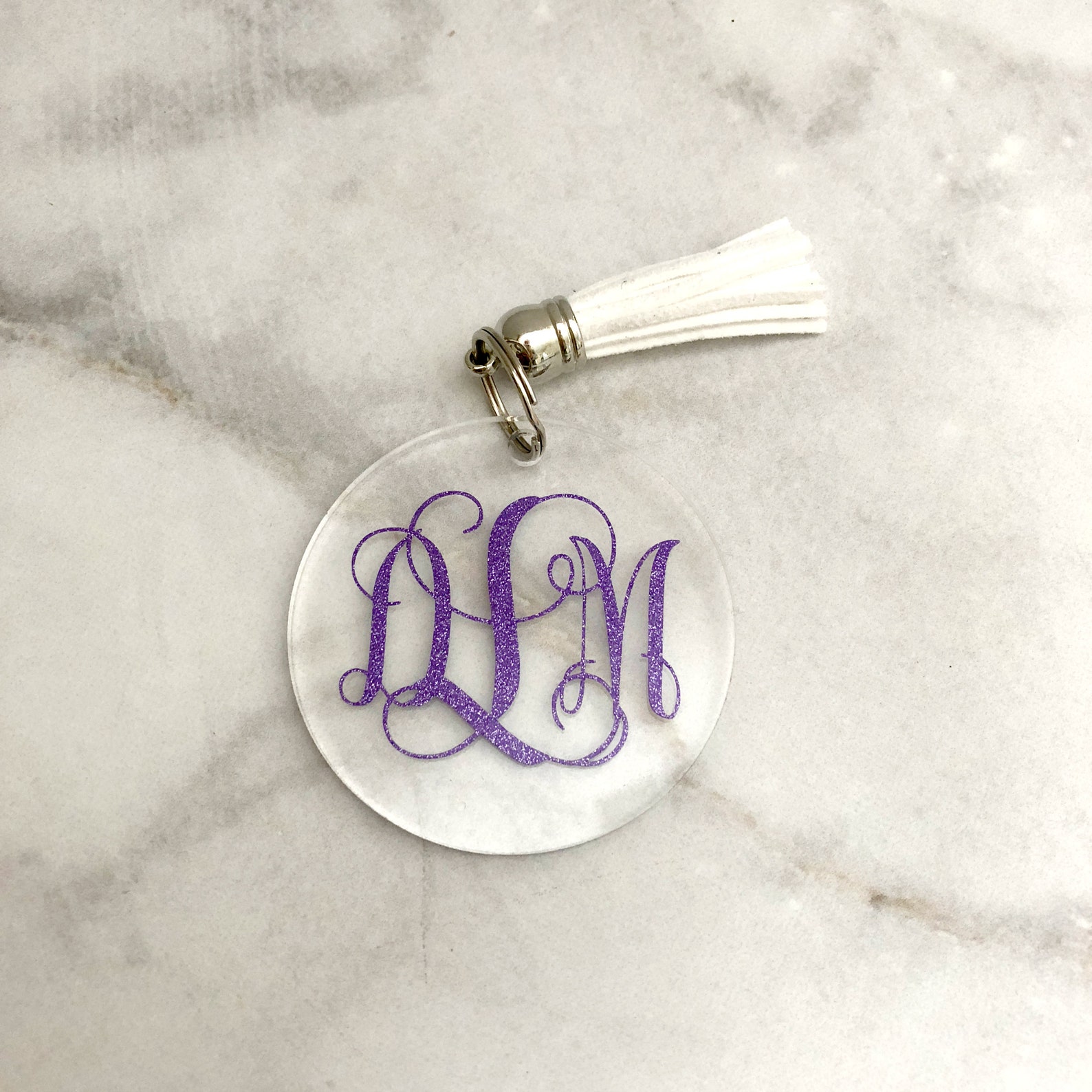 Monogram Keychain with Tassel Monogrammed Keychain Tassel | Etsy