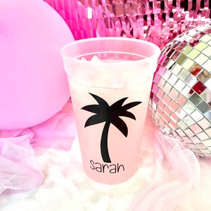 Personalized Palm Tree Stadium Cups, 22oz, Palm Tree Cups, Personalized ...