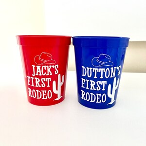 First Rodeo Birthday Cups, First Birthday Party Cups, Personalized ...