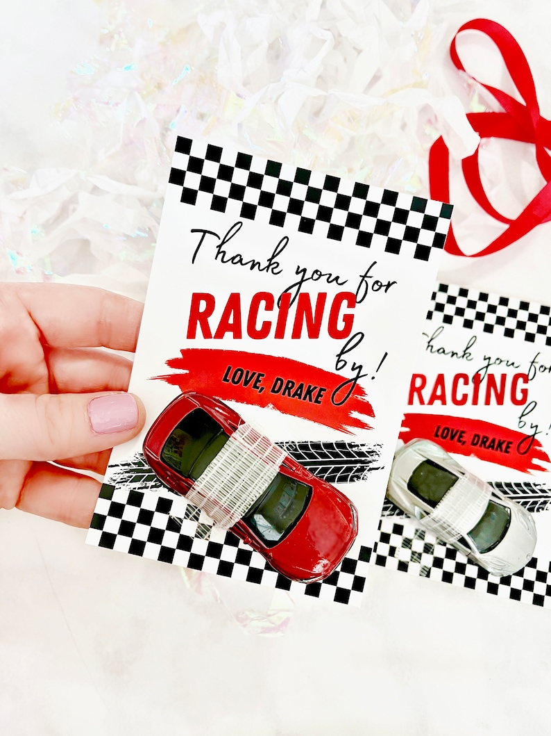 Race Car Birthday Party Favor Tags, Printable, Racing Theme (digital ...