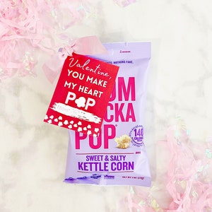 Popcorn Printable Valentine Tags, You Make My Heart Pop Valentine Tags ...