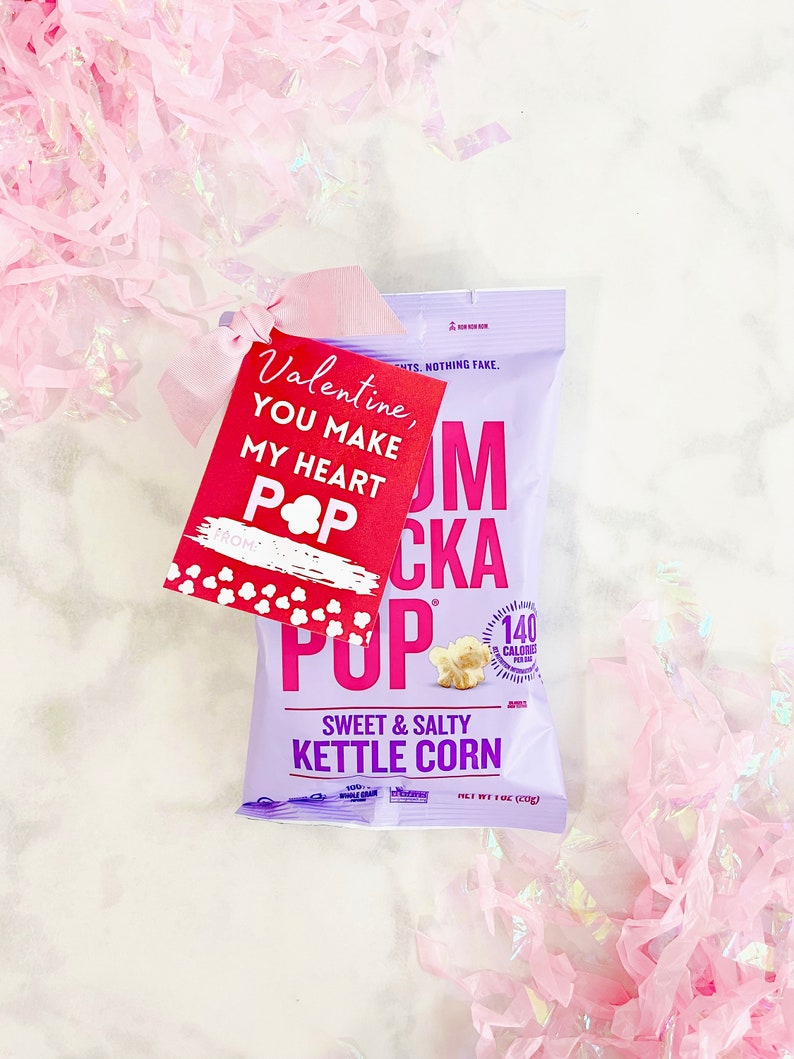 Popcorn Printable Valentine Tags You Make My Heart Pop - Etsy
