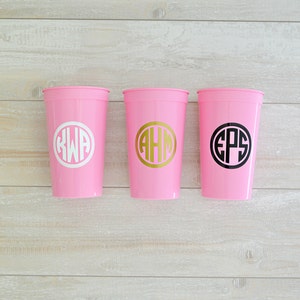 Monogrammed Cups 22oz Bachelorette Party Cups Monogram - Etsy