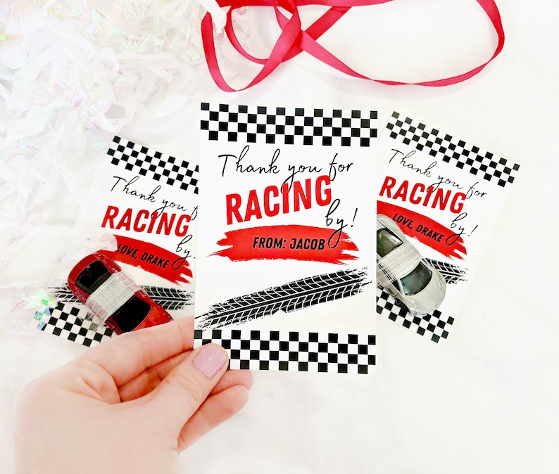 Race Car Birthday Party Favor Tags, Printable, Racing Theme (digital ...