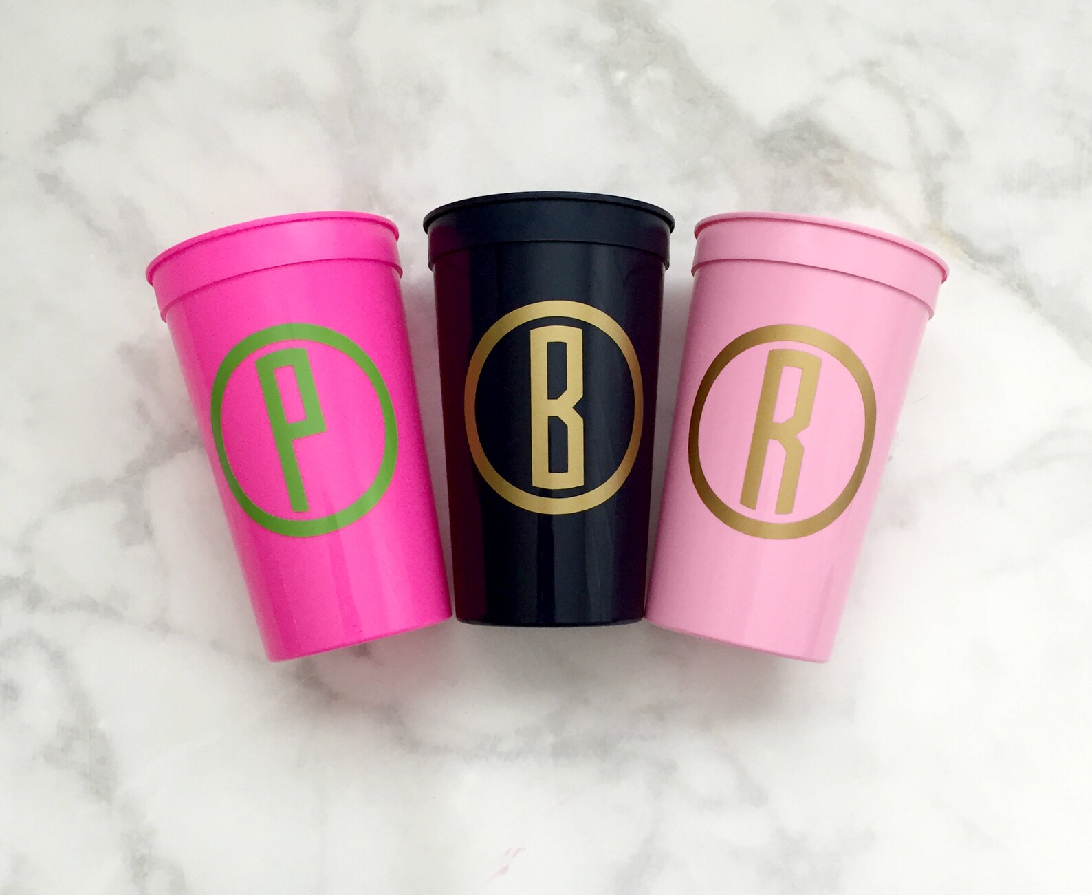 Monogrammed Cups 22oz Bachelorette Party Cups Monogram | Etsy