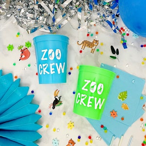 Zoo Crew Cups Zoo Birthday Party Cups Zoo Party Decor Kids - Etsy
