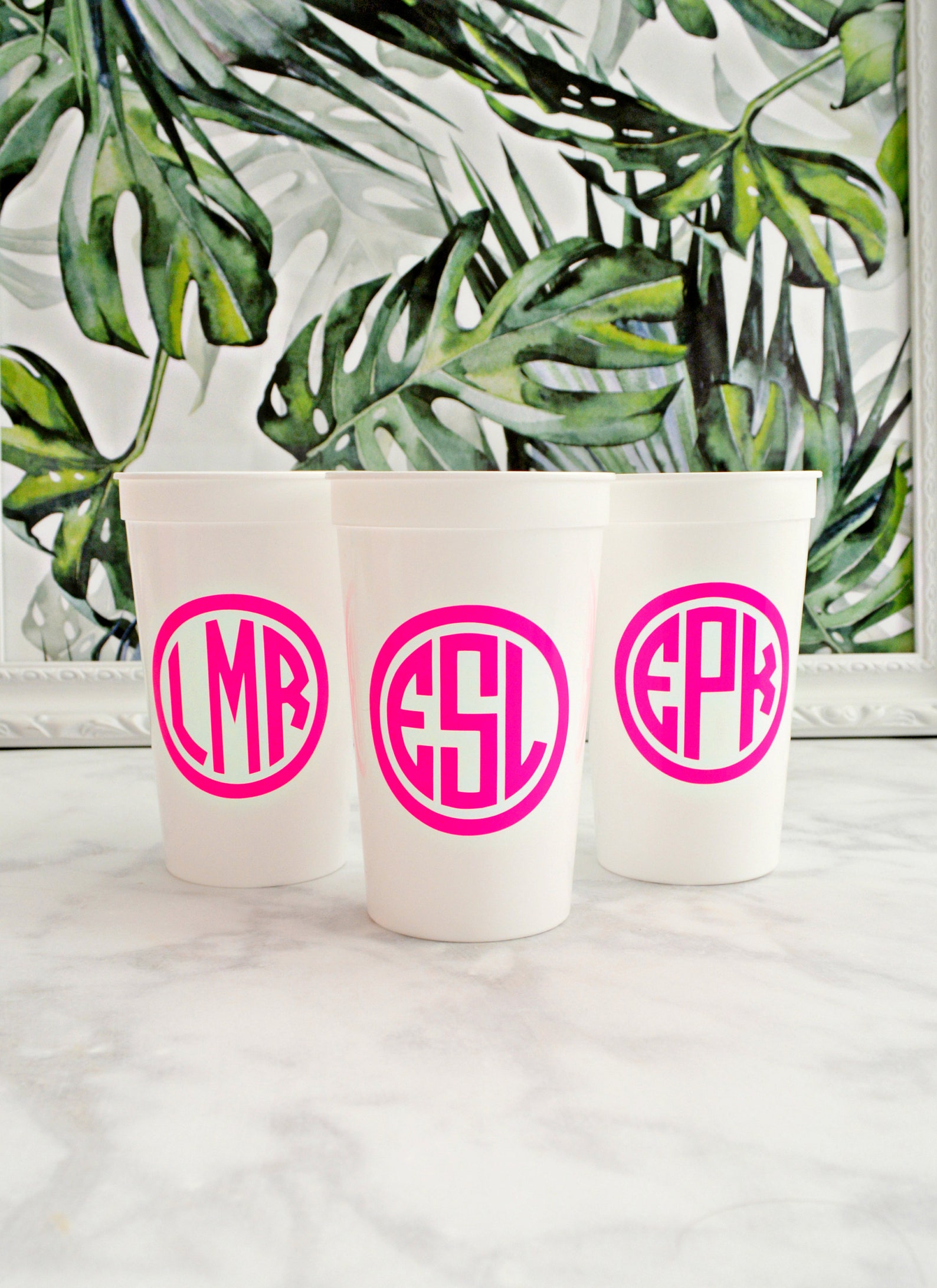 Monogrammed Cups 22oz Bachelorette Party Cups Bridesmaids | Etsy