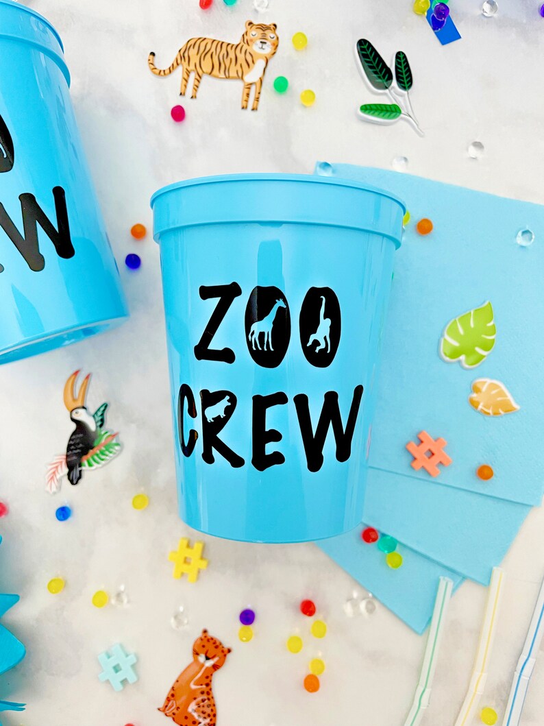 Zoo Crew Cups Zoo Birthday Party Cups Zoo Party Decor Kids - Etsy