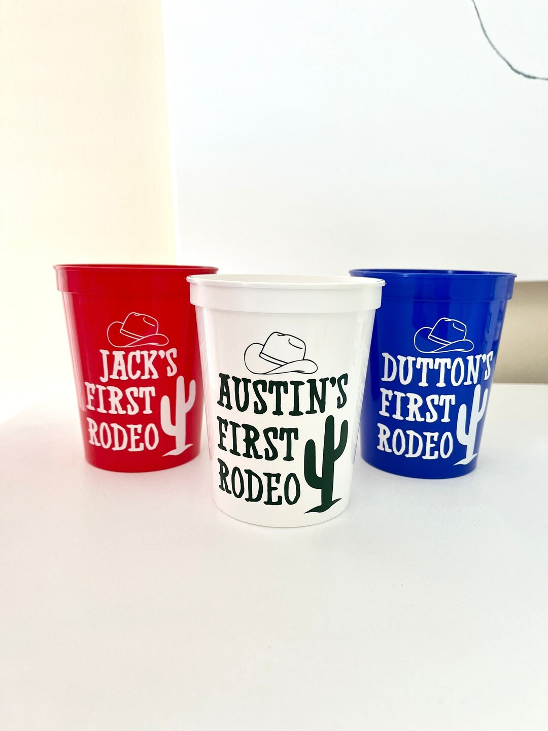 First Rodeo Birthday Cups, First Birthday Party Cups, Personalized ...