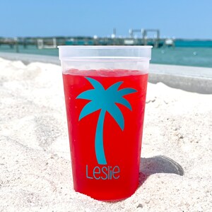 Personalized Palm Tree Stadium Cups, 22oz, Palm Tree Cups, Personalized ...