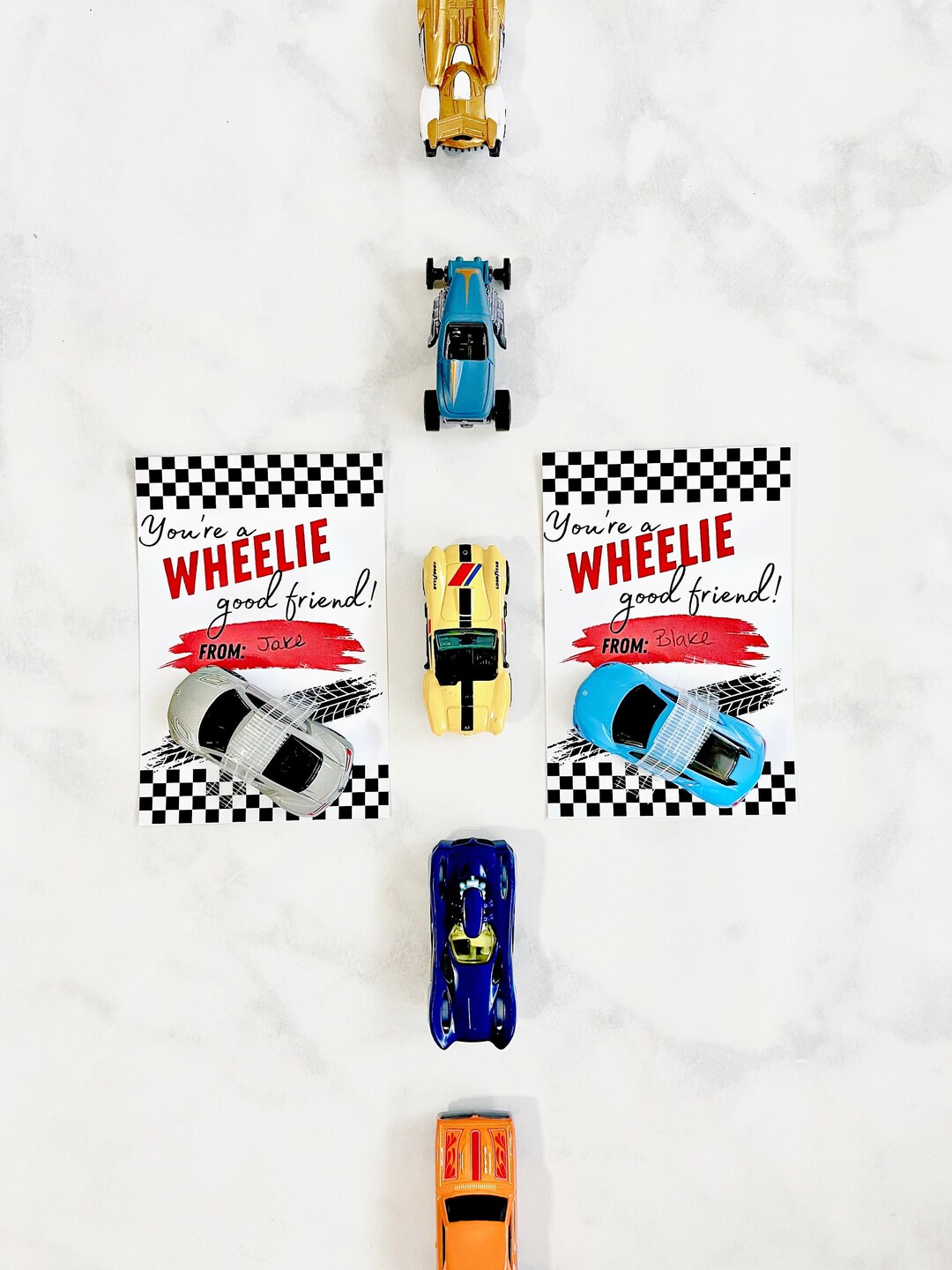 Car Valentine, Printable Valentine Tags, You're a Wheelie Good Friend ...