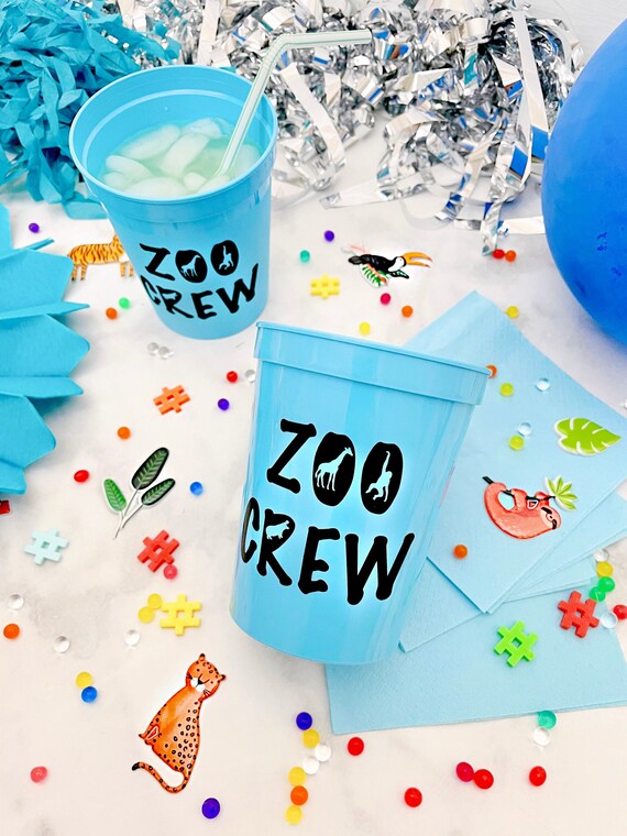 Zoo Crew Cups Zoo Birthday Party Cups Zoo Party Decor Kids - Etsy