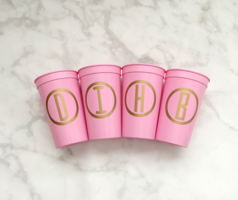 Monogrammed Cups 22oz Bachelorette Party Cups Monogram | Etsy