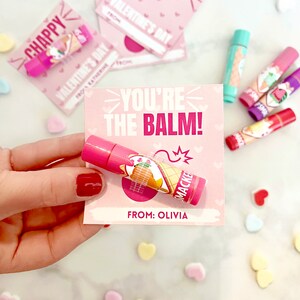 Chapstick Valentine Tags, Girl's Printable Valentine's, Toddler Girl ...