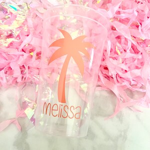 Personalized Beach Cups, Beach Bachelorette Party Cups, Tropical Party ...