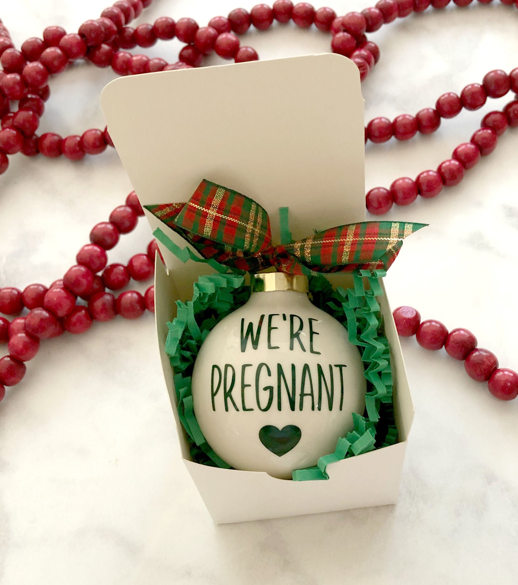 Pregnancy Announcement Christmas Ornaments We re Pregnant Etsy