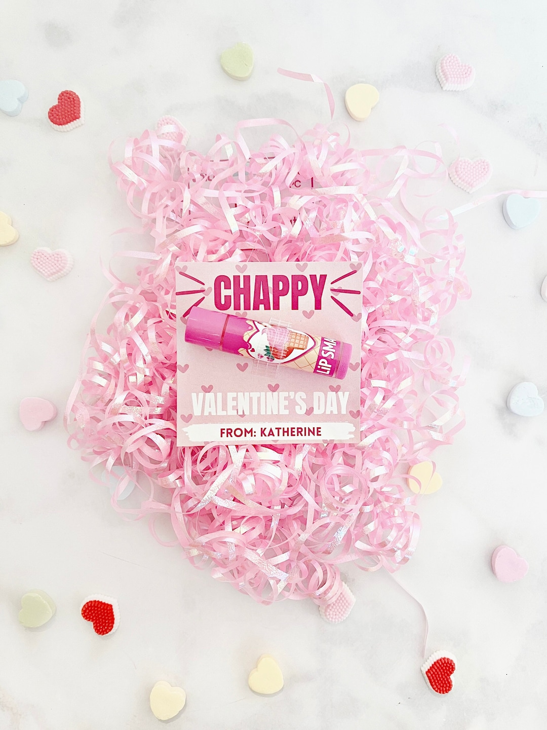 Lip Balm Valentine Tags, Girl's Printable Valentine's, Toddler Girl ...