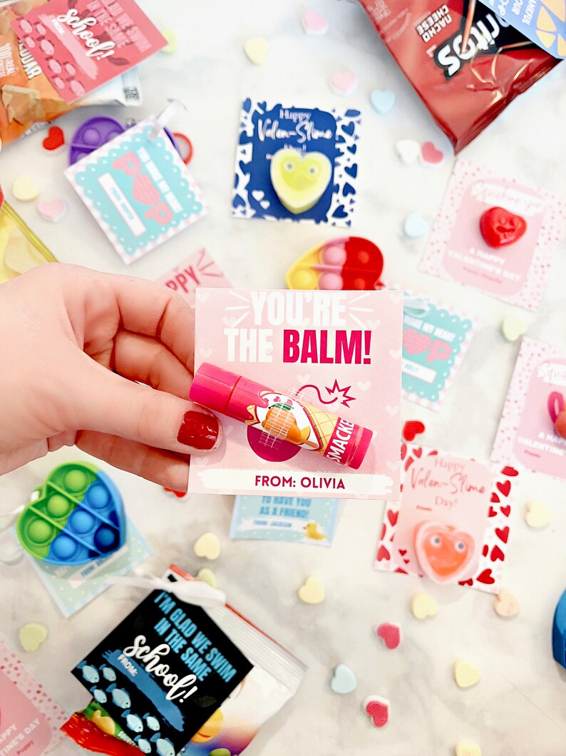 Chapstick Valentine Tags, Girl's Printable Valentine's, Toddler Girl ...
