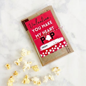 Popcorn Printable Valentine Tags, You Make My Heart Pop Valentine Tags ...