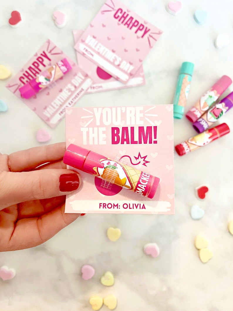 Chapstick Valentine Tags, Girl's Printable Valentine's, Toddler Girl ...